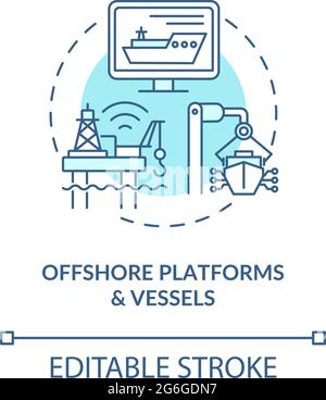 Offshore platforms and vessels concept icon Stock Vector Image & Art ...