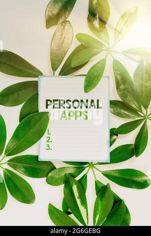 Sign displaying Mobile Apps. Conceptual photo small programs are made ...