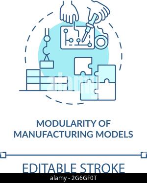 Modularity of manufacturing models concept icon Stock Vector Image ...