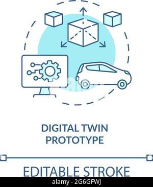 Digital twin prototype concept icon Stock Vector Image & Art - Alamy
