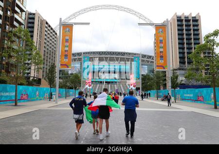 England fans on Wembley Way before the UEFA Women's Nations League ...