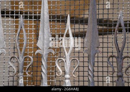 Elaborately artfull crafted wrought iron work on buildings in Germany ...