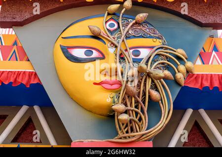 exterior decoration and design in pandal of durga puja Stock Photo - Alamy
