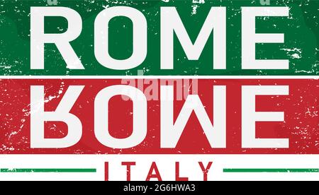 Vintage college rome city slogan print with retro varsity font text for ...