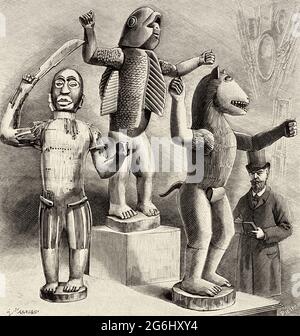 Behanzin, King of the Kingdom of Dahomey, Africa, historical ...