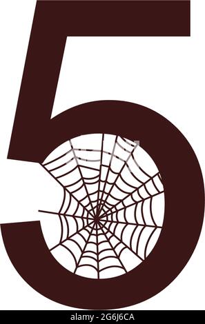Number 9 with spider web icon design template vector illustration Stock ...