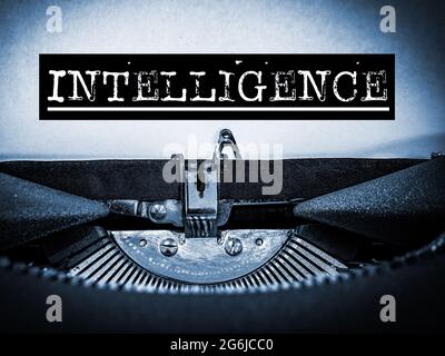 Military Intelligence text written with a typewriter Stock Photo - Alamy