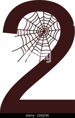 Number 9 with spider web icon design template vector illustration Stock ...