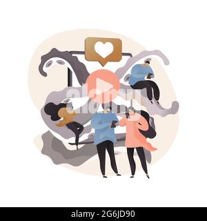 Screen addiction abstract concept vector illustration Stock Vector ...