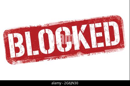 Blocked stamp symbol, label sticker sign button, text banner vector ...