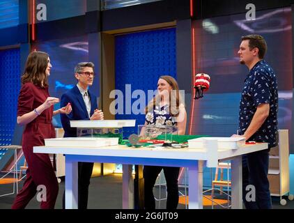 LEGO MASTERS, from left: judges Amy Corbett and Jamie Berard, host Will ...