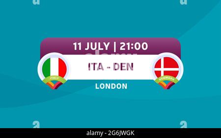 italy vs denmark match vector illustration Football 2020 championship ...