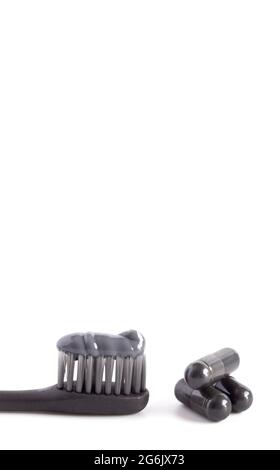 A Black Toothpaste with Capsule of Activated Charcoal Stock Photo - Alamy