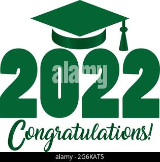 Class of 2022 Congratulations Graphic with Graduation Cap and Diploma ...