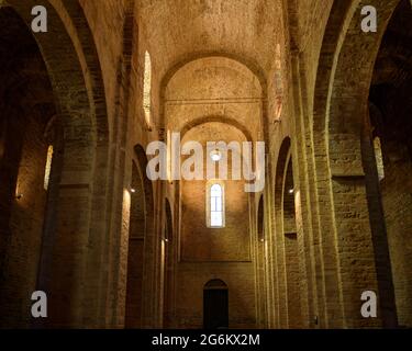 Interior of the church of Sant Vicenç of Cardona, located in the center ...