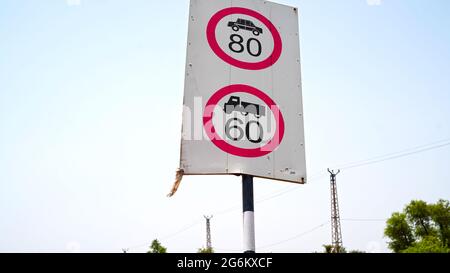 Maximum Speed Limit sign board for different kinds of vehicle on ...