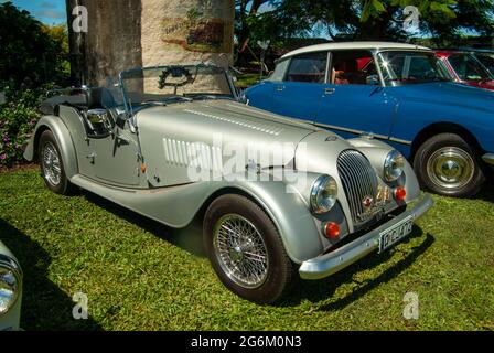 Morgan Sports Car, Silver with wire wheels Stock Photo - Alamy