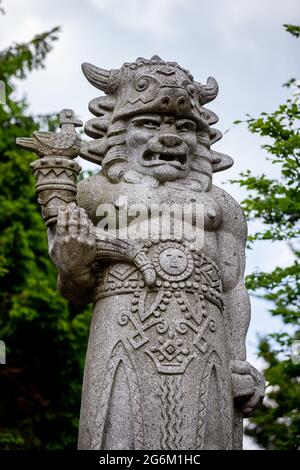 Pustevny, Czech Republic. 19th June, 2021. The statue of Radegast, an ...