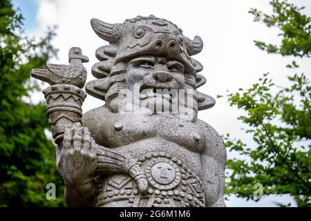 Pustevny, Czech Republic. 19th June, 2021. The statue of Radegast, an ...
