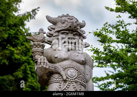 Pustevny, Czech Republic. 19th June, 2021. The statue of Radegast, an ...