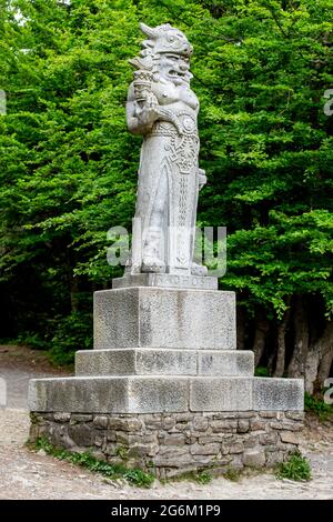 Pustevny, Czech Republic. 19th June, 2021. The statue of Radegast, an ...