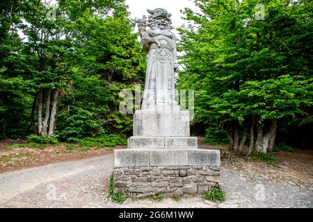 Pustevny, Czech Republic. 19th June, 2021. The statue of Radegast, an ...