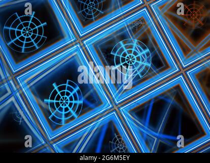 Technological textured background. Fractal graphics. Science and ...