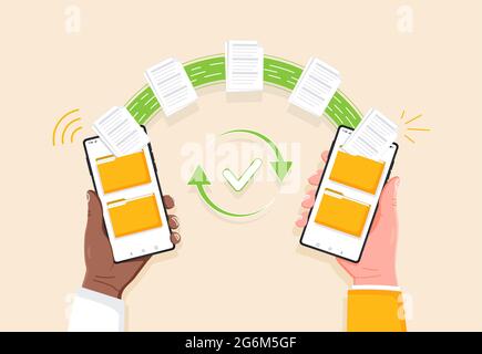 Files transfer. Documents management Stock Vector Image & Art - Alamy
