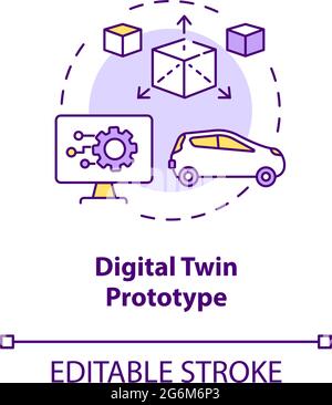Digital twin prototype concept icon Stock Vector Image & Art - Alamy