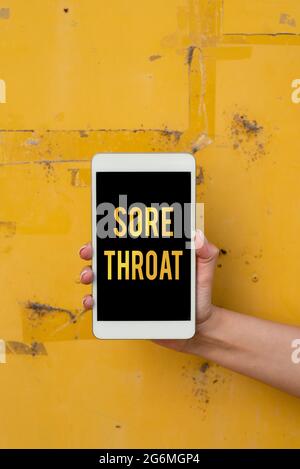 Hand writing sign Sore Throat, Business idea appreciating something or ...