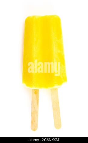Yellow Double Stick Popsicle Isolated on a White Background Stock Photo ...