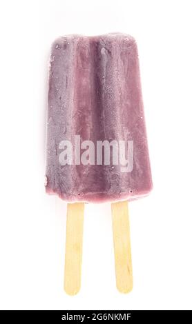 Purple Double Stick Popsicle Isolated on a White Background Stock Photo ...
