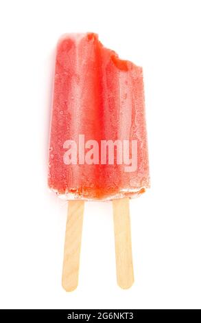Red Double Stick Popsicle Isolated on a White Background Stock Photo ...