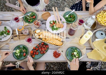 Dining table with food outdooors Stock Photo - Alamy
