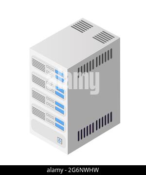 Single server network technology of connection data center Stock Vector ...