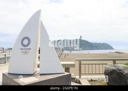 Enoshima bridge in Fujisawa Japan Stock Photo - Alamy