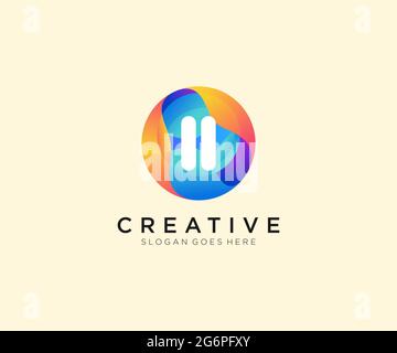 II Initial Letter Colorful logo icon design template elements Vector ...