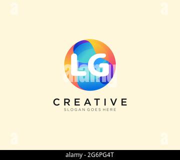 Initial LG logo template with modern frame. Minimalist LG letter logo ...