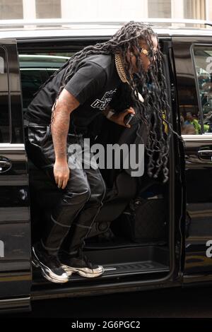 Paris, France. 7th July, 2021.Kalash, Kevin Valleray and his wife Clara ...