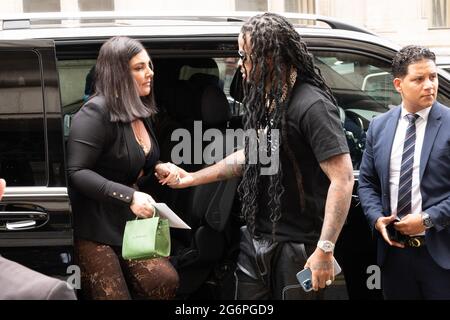 Paris, France. 7th July, 2021.Kalash, Kevin Valleray and his wife Clara ...
