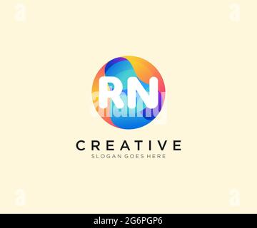 RN initial logo With Colorful Circle template Stock Vector Image & Art ...