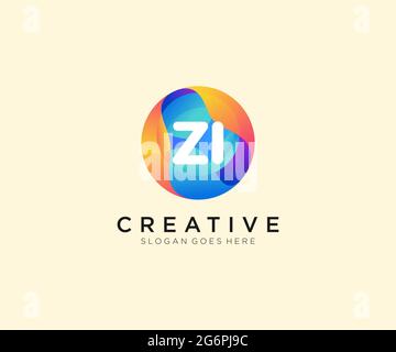 ZI initial logo With Colorful Circle template Stock Vector Image & Art ...