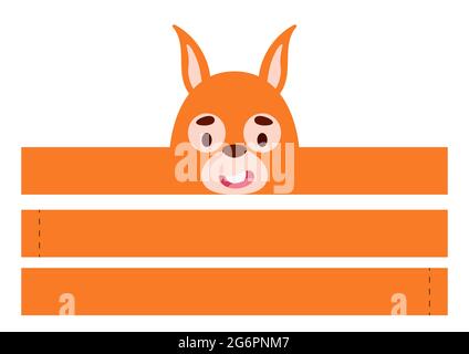Printable squirrel paper headband. Party crown die cut template for ...