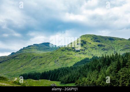 The mountain of Stob Garbh near Crainlarich, Scotland, seen from ...