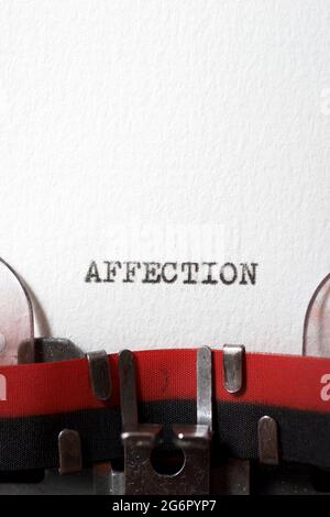 The word affection written with a typewriter Stock Photo - Alamy
