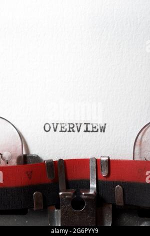 The word overview written with a typewriter Stock Photo - Alamy