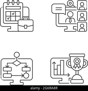 Performance tracking line icons collection. Metrics, Analytics, Dashboards, KPIs, Benchmarking ...