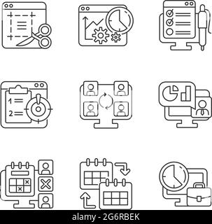 Performance evaluation line icons collection. Assessment, Review, Feedback, Appraisal ...
