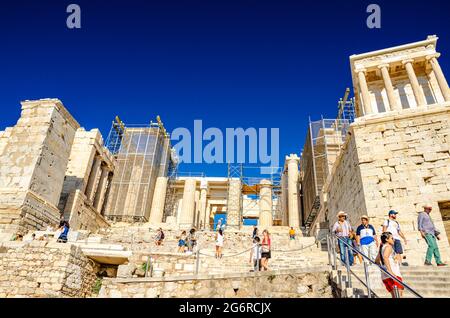 ATHENS CITY, GREECE - SEPTEMBER 2015: Iconic view of the Acropolis of ...