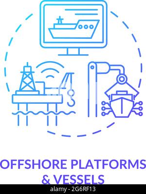 Offshore platforms and vessels concept icon Stock Vector Image & Art ...